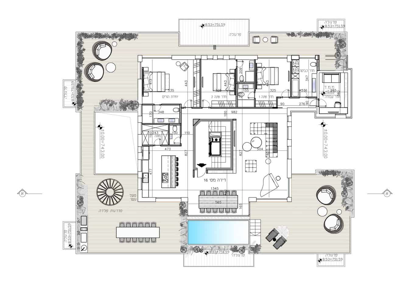 Penthouse floorplan | Daniel Bouzaglo - Jerusalem Real Estate